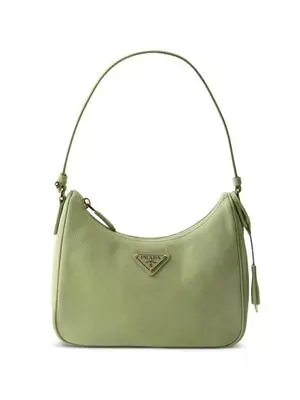 Prada Re-edition 2005 Nubuck And Saffiano-leather Mini Bag - Green
