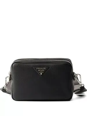 Prada Small Leather Shoulder Bag - Black