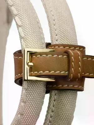Prada Jardinière Large Cotton Canvas Handbag - Neutrals