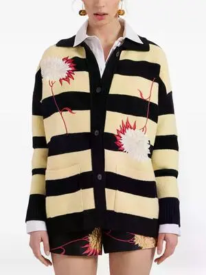 La DoubleJ Derby Striped Wool Blend Cardigan
