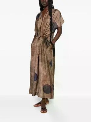 UMA WANG Acre Drawstring Maxi Dress