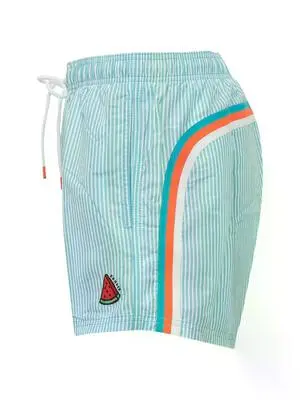 Sundek Striped Logo-patch Swim Shorts