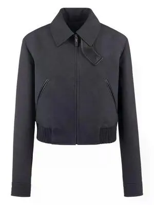 TOD'S Cropped Leather Bomber Jacket