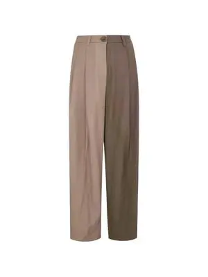 Bouguessa Zelda Two-tone Pleated Trousers