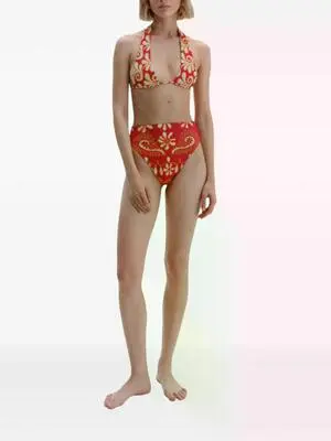 CALA DE LA CRUZ Graphic Print Triangle Bikini Top