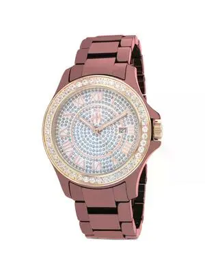 JIVAGO Round Case 38mm Watch With Ceramic Link Bracelet - Silver