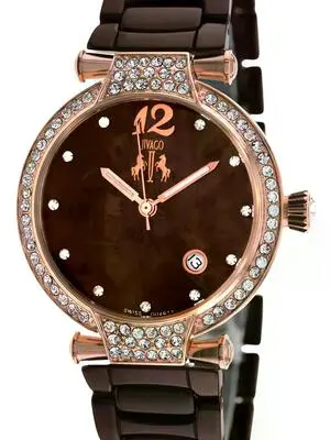 JIVAGO Bijoux 36mm Watch With Crystal Embellishments - Brown
