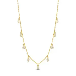 SHYMI Pave Marquise Drop Layering Necklace - Gold