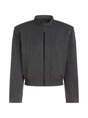 Karl Lagerfeld Pinstripe Tailored Bomber Jacket