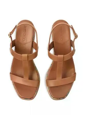 JIMMY CHOO Theia Wedge Heeled Sandals - Brown