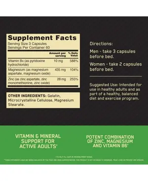 OPTIMUM NUTRITION Zinc Magnesium Aspartate Vitamin Capsules
