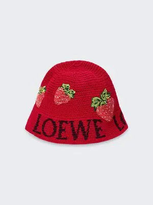 Loewe Strawberry Bucket Hat - Red
