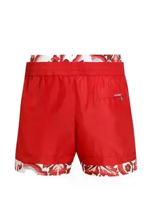 Dolce & Gabbana Majolica Print Swim Boxer Shorts - Red