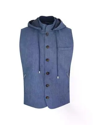 GRAN SASSO Hooded Button-up Jacket