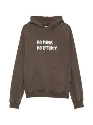 GEORGE. George Slogan Print Hoodie - Brown