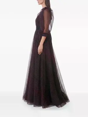 GATTINOLLI BY MARWAN Gattinoli Marwan Polka-dot Gown Dress - Black
