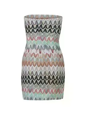 Missoni Zigzag Knit Strapless Mini Dress - Green