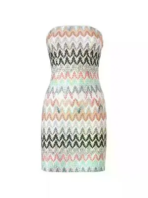 Missoni Zigzag Knit Strapless Mini Dress - Green