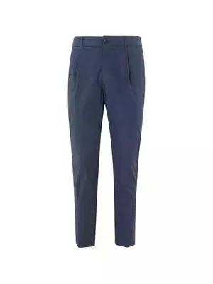 BE ABLE Pleated Tapered-leg Trousers - Blue