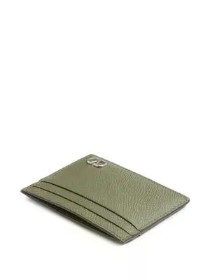 Valentino Garavani Vlogo Signature Cardholder In Grainy Calfskin - Green