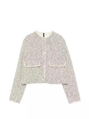 Moncler Tweed Quilted Jacket - Neutrals
