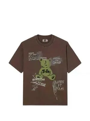 Izzue Graphic-print Cotton T-shirt - Brown