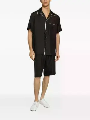Dolce & Gabbana Silk Twill Shirt With Dg-embroidery