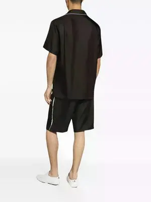 Dolce & Gabbana Silk Twill Shirt With Dg-embroidery