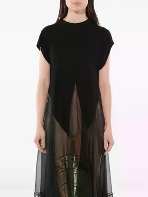 Givenchy Lace Panel Midi Dress - Black