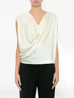 LANVIN Sleeveless Draped Top - Neutrals