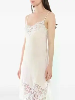 Givenchy Lace Trimmed Silk Slip Dress