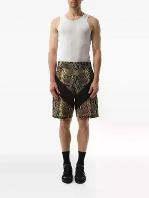 Givenchy Snakeskin Print Bermuda Shorts - Black
