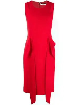 Givenchy Draped Crepe Dress - Red