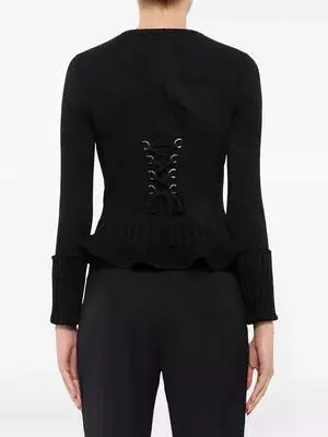 Alexander McQueen Wool Jumper With Lace-up Detailing