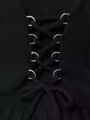 Alexander McQueen Wool Jumper With Lace-up Detailing