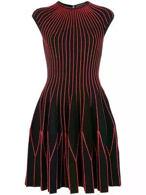 Alexander McQueen Capped-sleeve Knitted Dress - Black