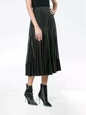 Alexander McQueen Metallic Embroidered Silk Maxi Skirt