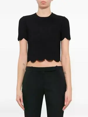 Alexander McQueen Scalloped Hem Cropped Top