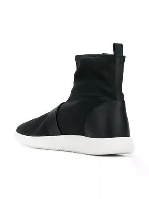 GIUSEPPE ZANOTTI High Top Canvas And Leather Sneakers