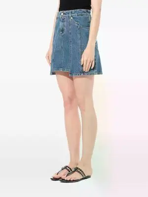 Alexander McQueen Asymmetric Hem Denim Mini Skirt