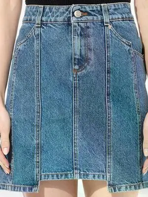 Alexander McQueen Asymmetric Hem Denim Mini Skirt