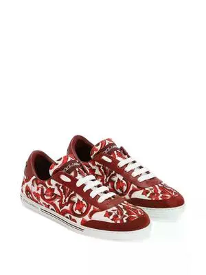 Dolce & Gabbana Majolica-print Cotton Saint Tropez Light Sneakers - Red