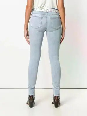 Off-White Skinny Jeans With Scarf Belt