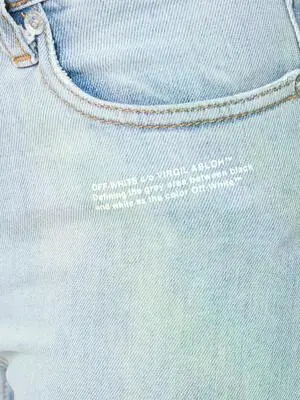 Off-White Skinny Jeans With Scarf Belt