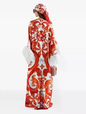 Dolce & Gabbana Majolica Print Long Kaftan Dress