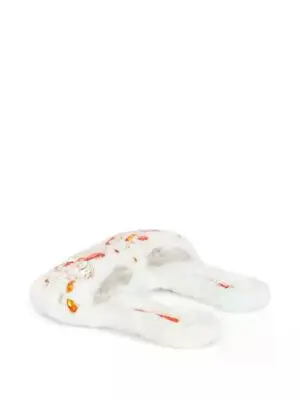 Dolce & Gabbana Faux-fur Slippers With Stone Embroidery