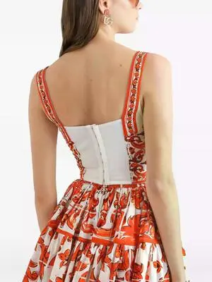 Dolce & Gabbana Majolica Print Poplin Top