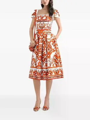 Dolce & Gabbana Majolica-print Poplin Dress