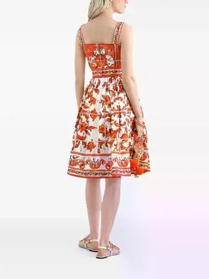 Dolce & Gabbana Majolica Print Poplin Dress