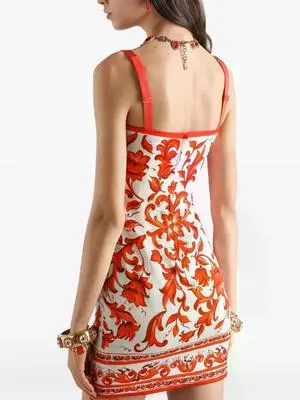 Dolce & Gabbana Majolica-print Charmeuse Dress